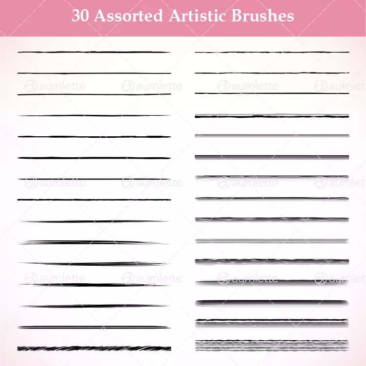 30 Assorted Artistic Brushes for Adobe Illustrator