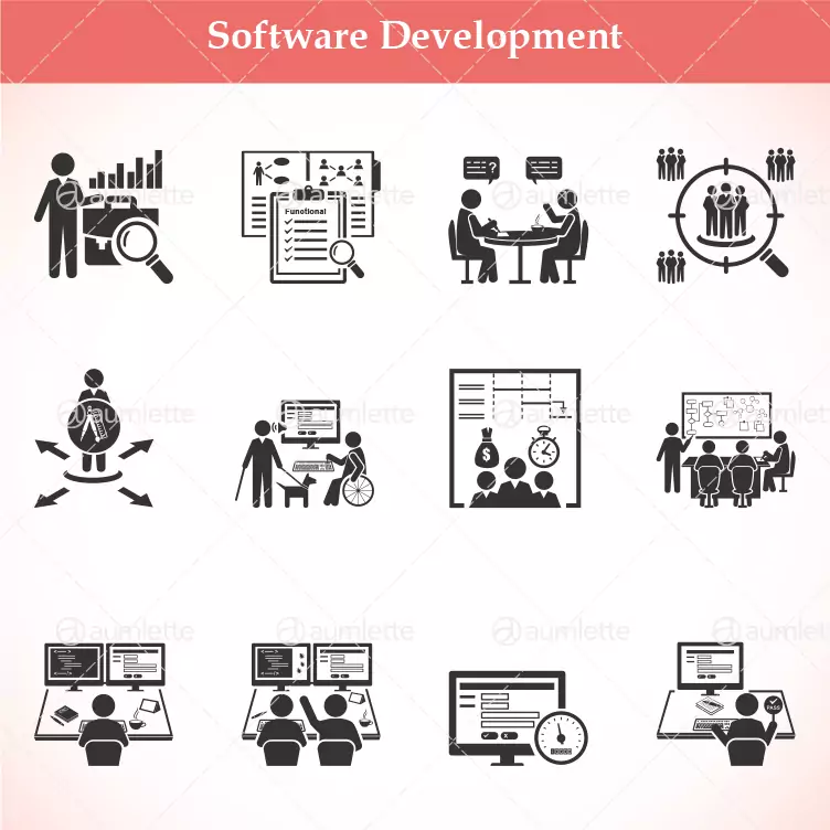 Software development process icons